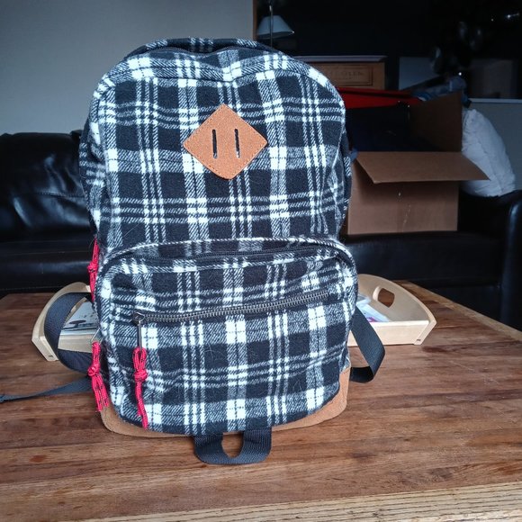 Target | Bags | Black And White Plaid Backpack | Poshmark